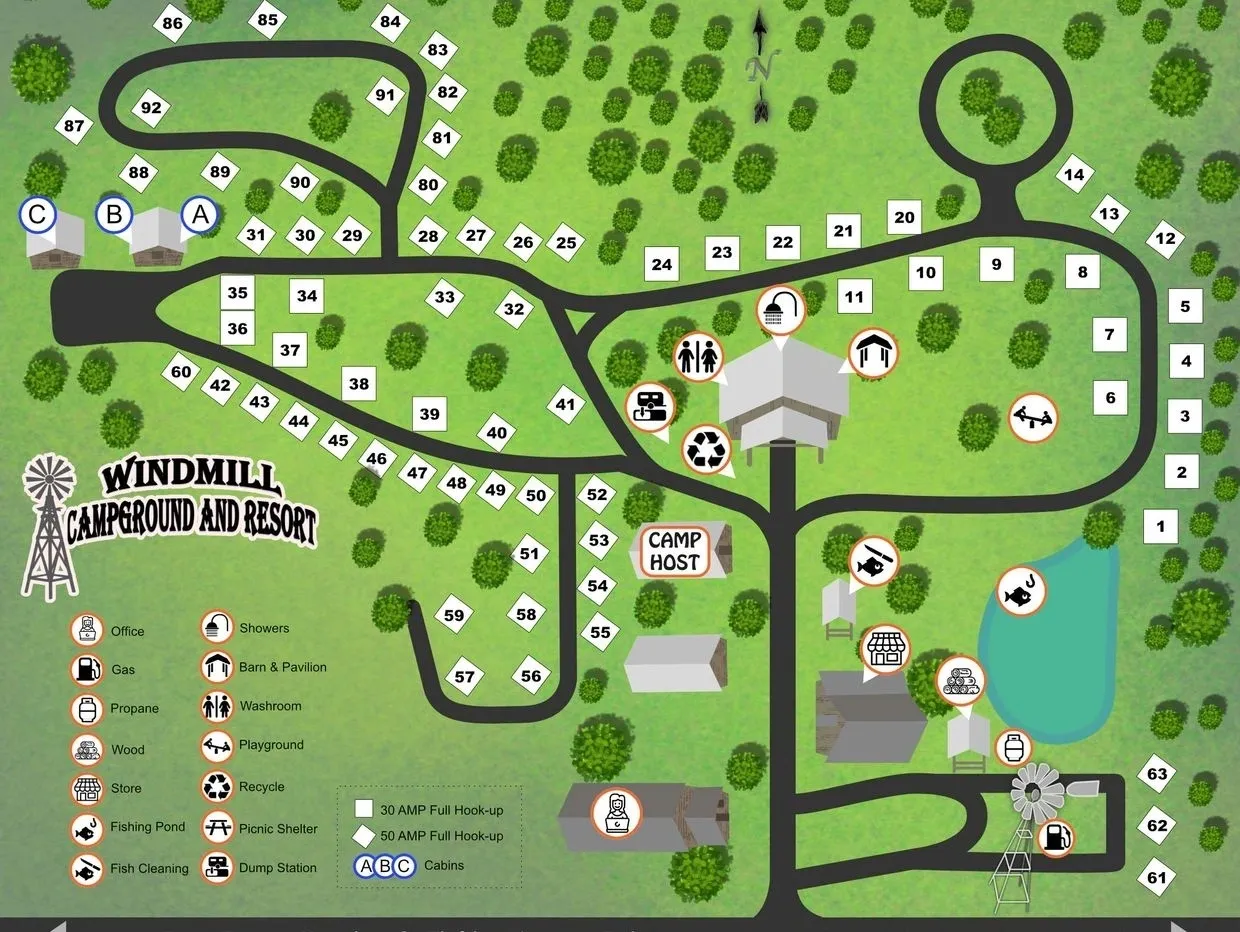 Missouri Campgrounds Map - Windmill Campground & Resort Inc